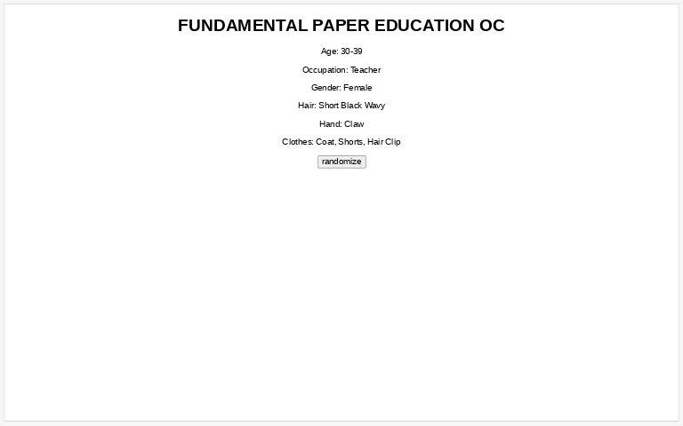 FUNDAMENTAL PAPER EDUCATION OC ― Perchance Generator