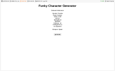 Funky Character Generator