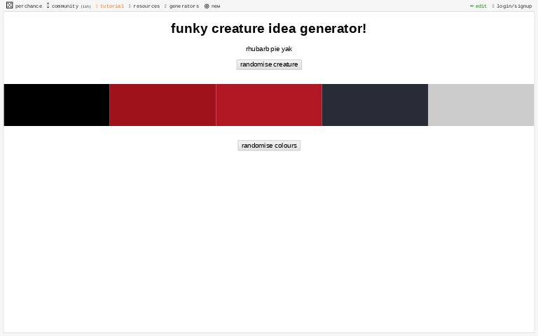 funky creature idea generator!