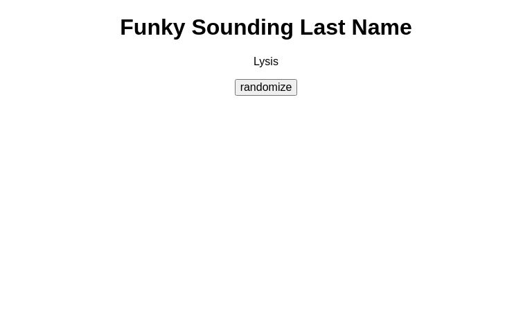 Funky Sounding Last Name ― Perchance Generator