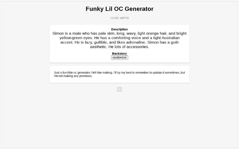 Funky Lil OC Generator