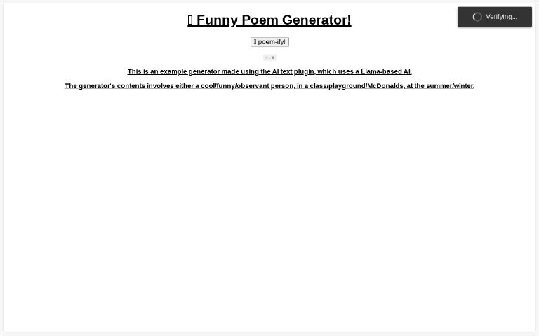 📜 Funny Poem Generator!