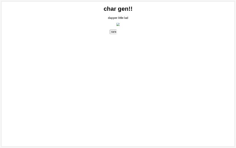 char gen!! ― Perchance Generator