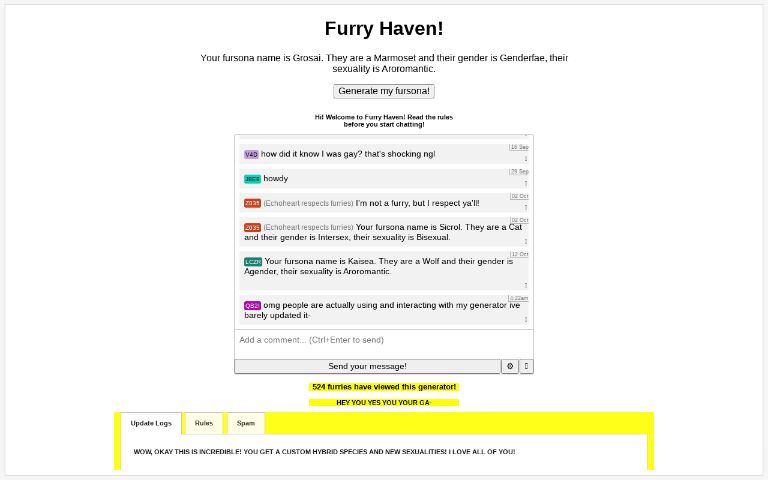 Furry Haven ― Perchance Generator