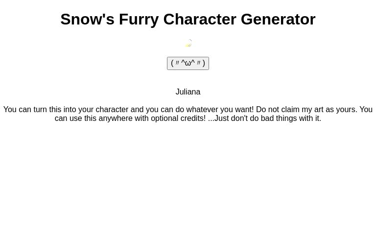 Snow's Furry Character Generator