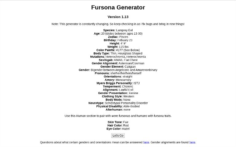 Fursona Generator