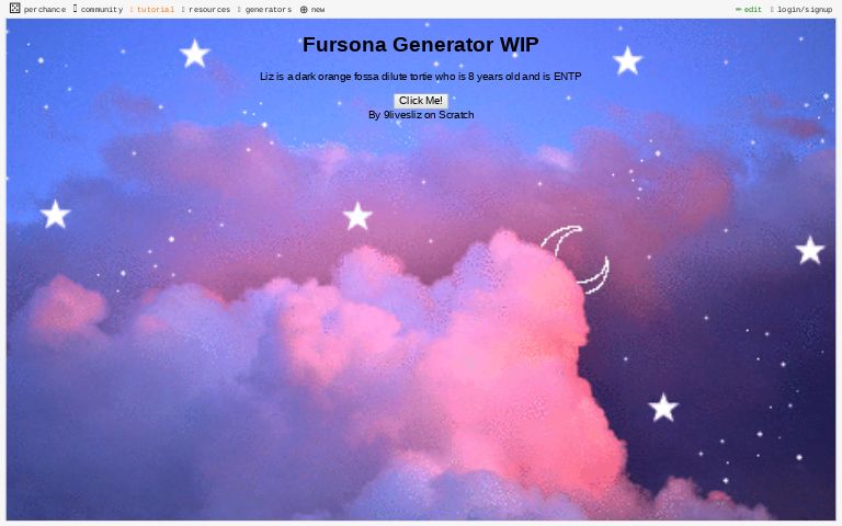 Fursona Generator WIP