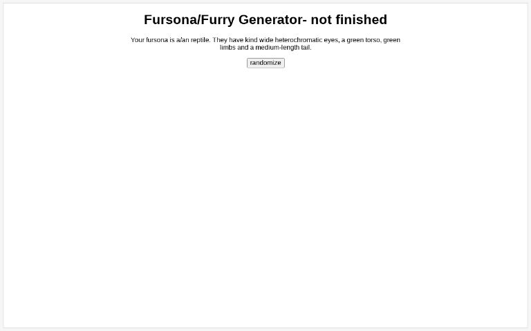 Fursona/Furry Generator- not finished