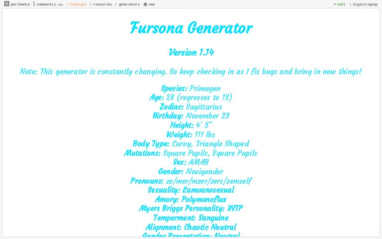 Fursona Generator