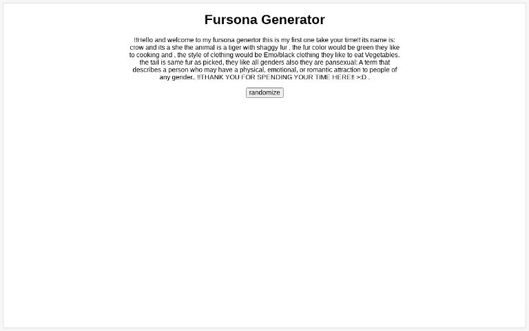 Fursona Generator
