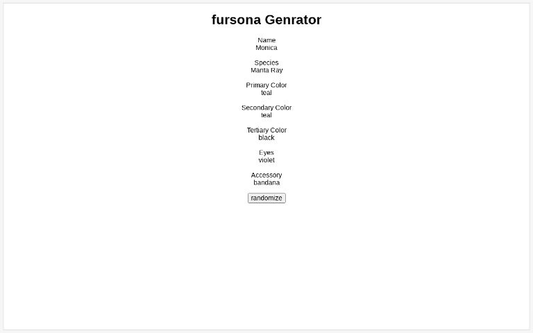 fursona Genrator ― Perchance Generator