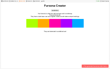 Fursona Creator ― Perchance Generator