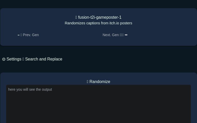 🎮 gameposter 1 ― Perchance Generator