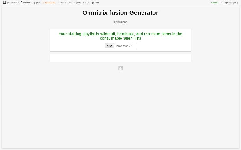 Omnitrix fusion Generator