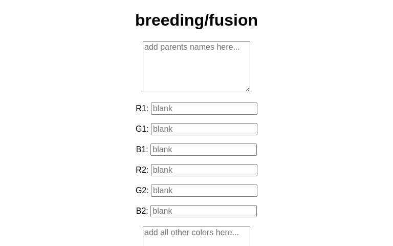 breeding/fusion ― Perchance Generator
