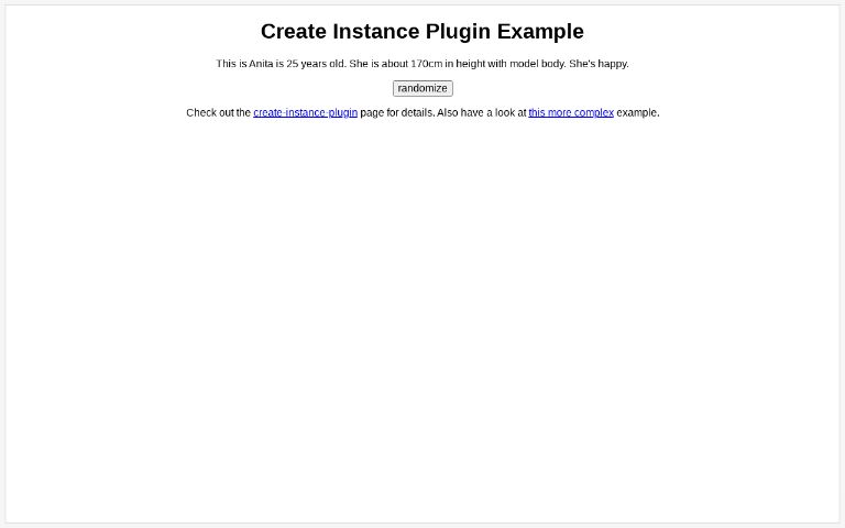 Create Instance Plugin Example