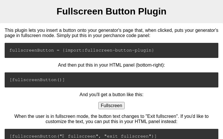 Fullscreen Button Plugin