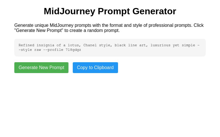 MidJourney Prompt Generator