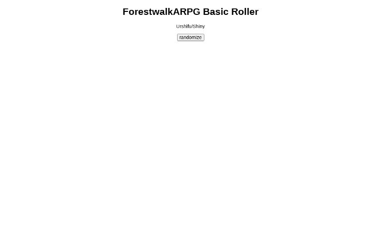 ForestwalkARPG Basic Roller ― Perchance Generator