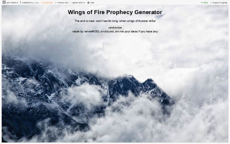 Wings of Fire Prophecy Generator