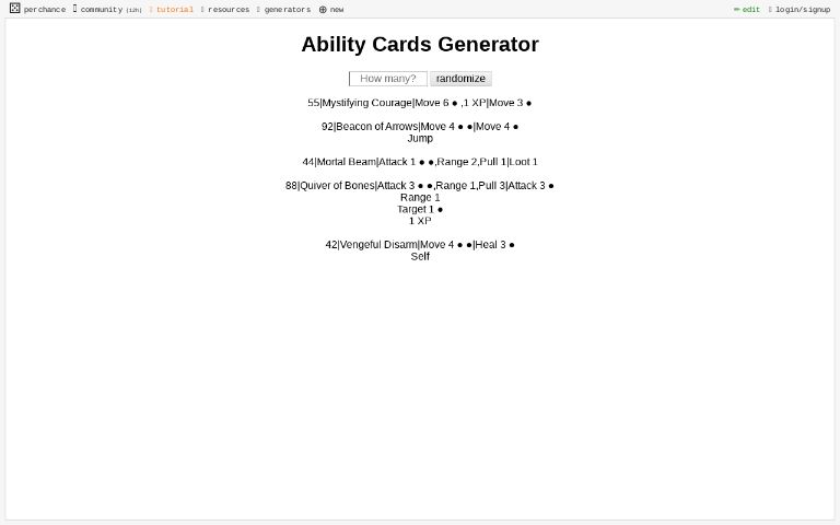 Ability Cards Generator