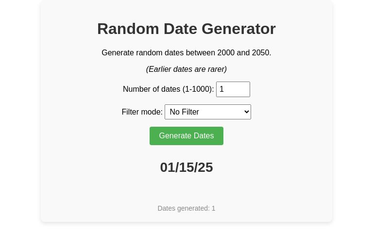 Random Date Generator