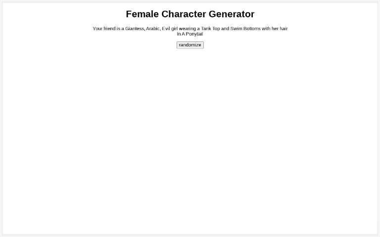 Female Character Generator