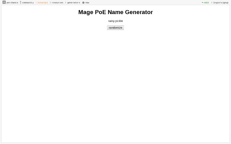 Mage PoE Name Generator