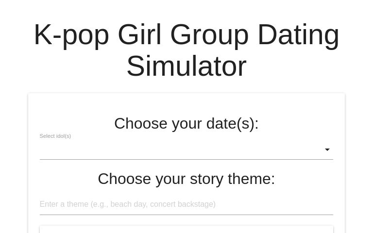 K-pop Girl Group Dating Simulator ― Perchance Generator