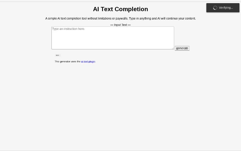 AI Text Completion ― Perchance Generator