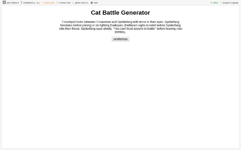 Cat Battle Generator