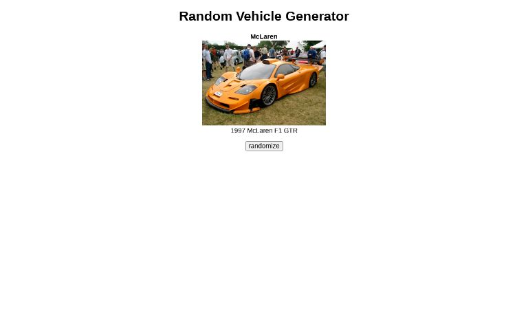Random Vehicle Generator