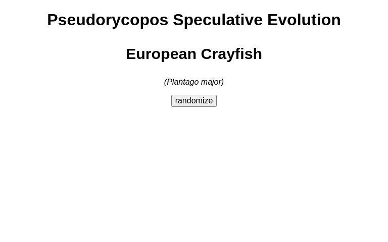 Pseudorycopos Speculative Evolution ― Perchance Generator