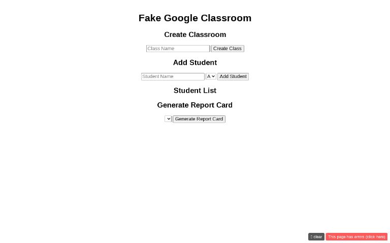 Fake Google Classroom ― Perchance Generator