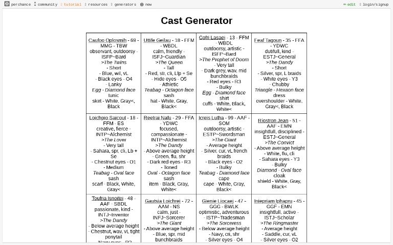 Cast Generator