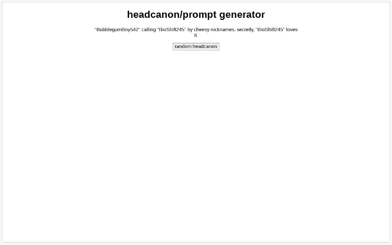 headcanon/prompt generator