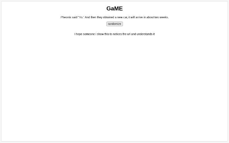 GaME ― Perchance Generator