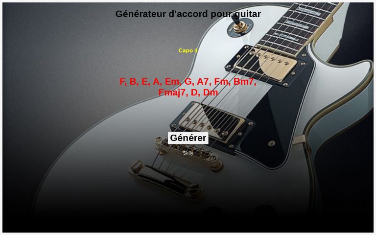 Générateur d'accord pour guitar ― Perchance Generator