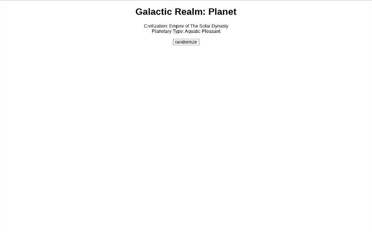 Galactic Realm: Planet ― Perchance Generator