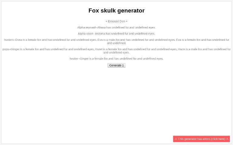Fox skulk generator