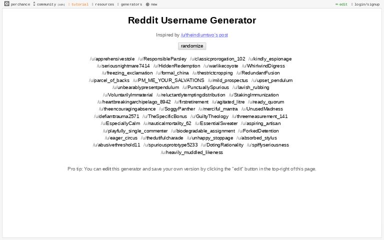 Reddit Username Generator