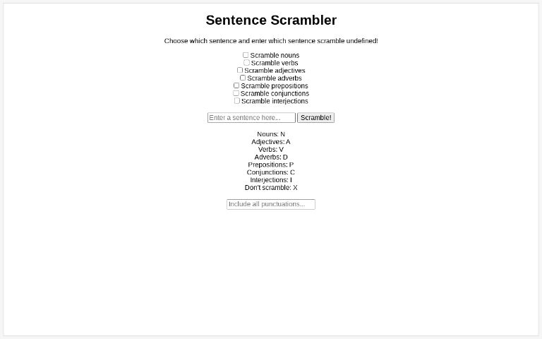 Sentence Scrambler ― Perchance Generator