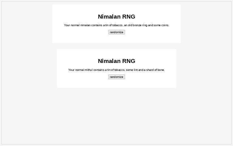 Nimalan RNG ― Perchance Generator