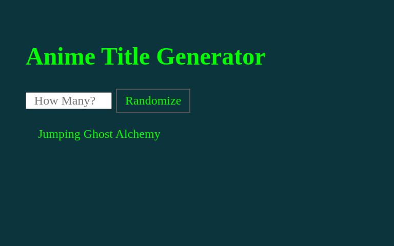 Anime Title Generator