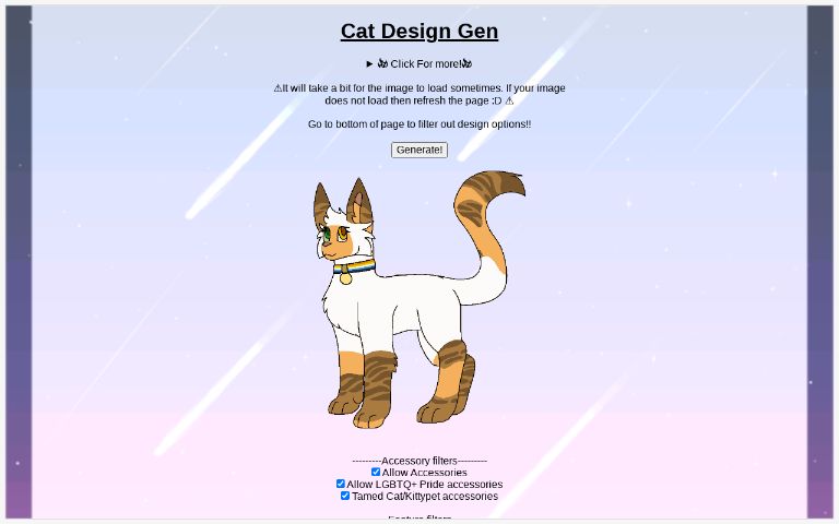 Cat Design Gen ― Perchance Generator