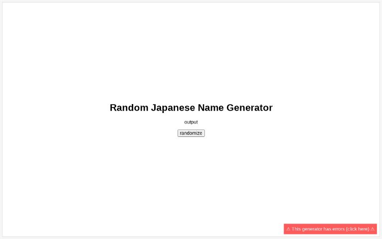 Random Japanese Name Generator