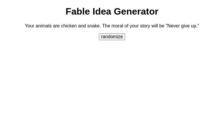 Fable Idea Generator