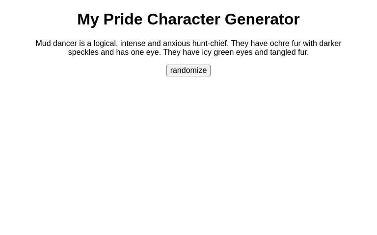 My Pride Character Generator