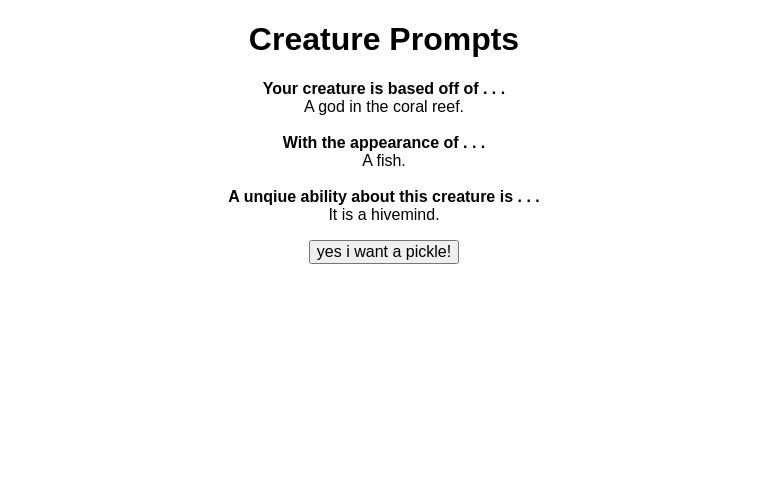 Creature Prompts ― Perchance Generator