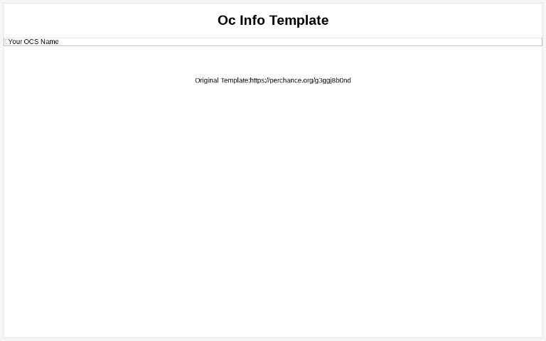 Oc Info Template ― Perchance Generator
